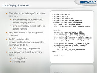 Practical Examples for Efficient I/O on Cray XT Systems (CUG 2009) | PPT