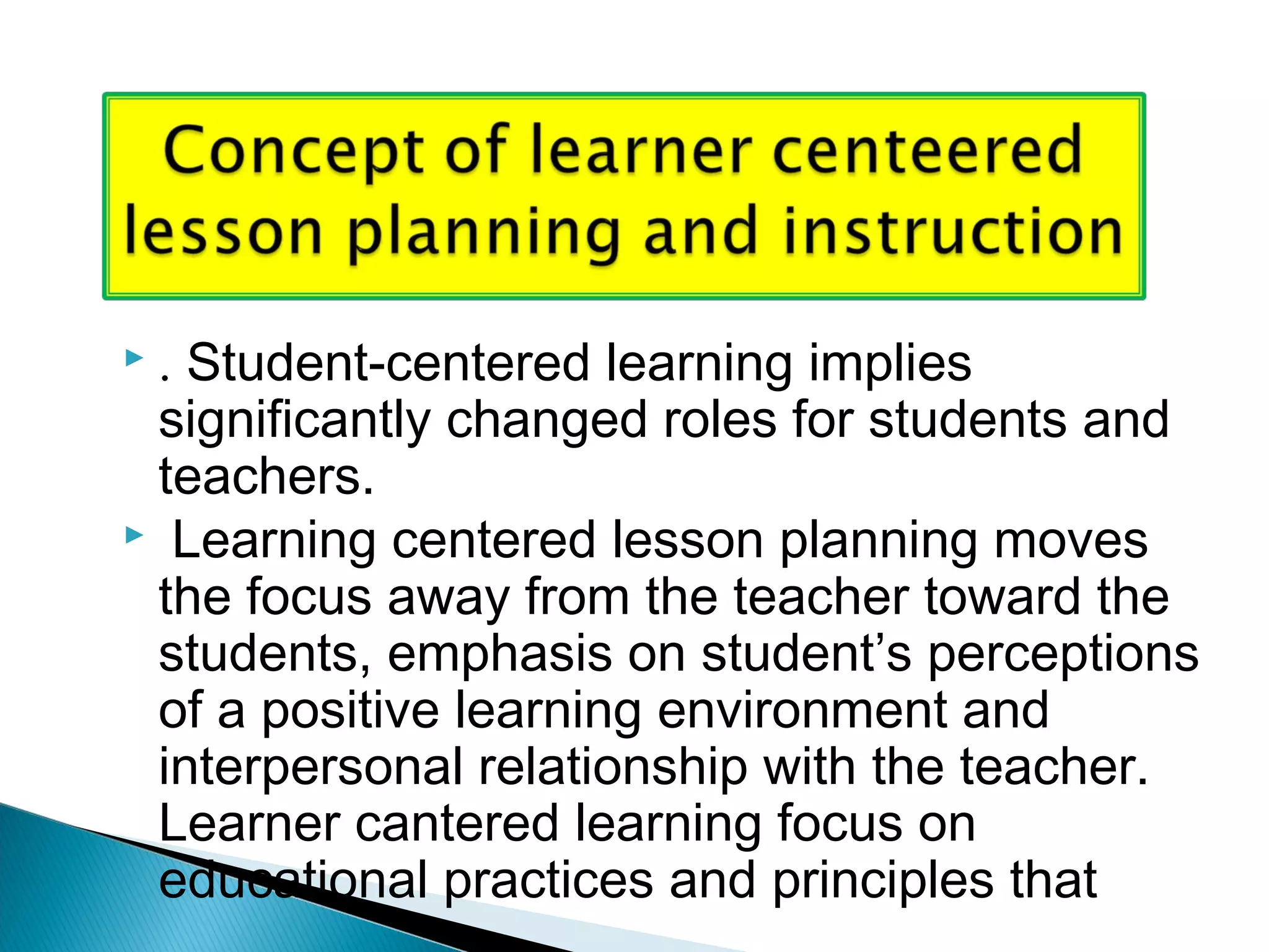 Learner centered lesson planning & instruction | PPT | Educational Assessment | Education