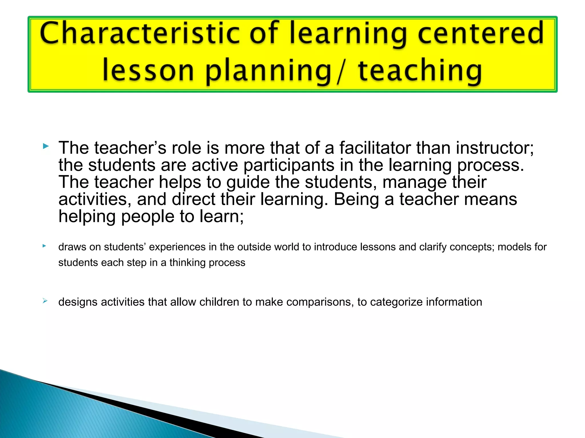 Learner centered lesson planning & instruction | PPT