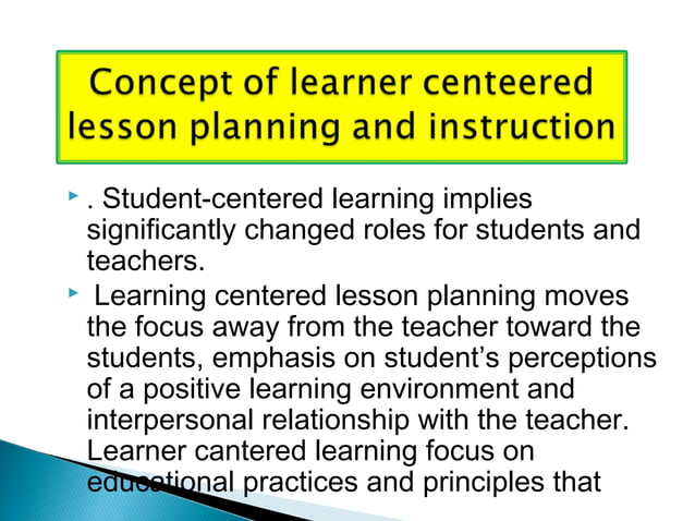 Learner centered lesson planning & instruction | PPT | Educational ...