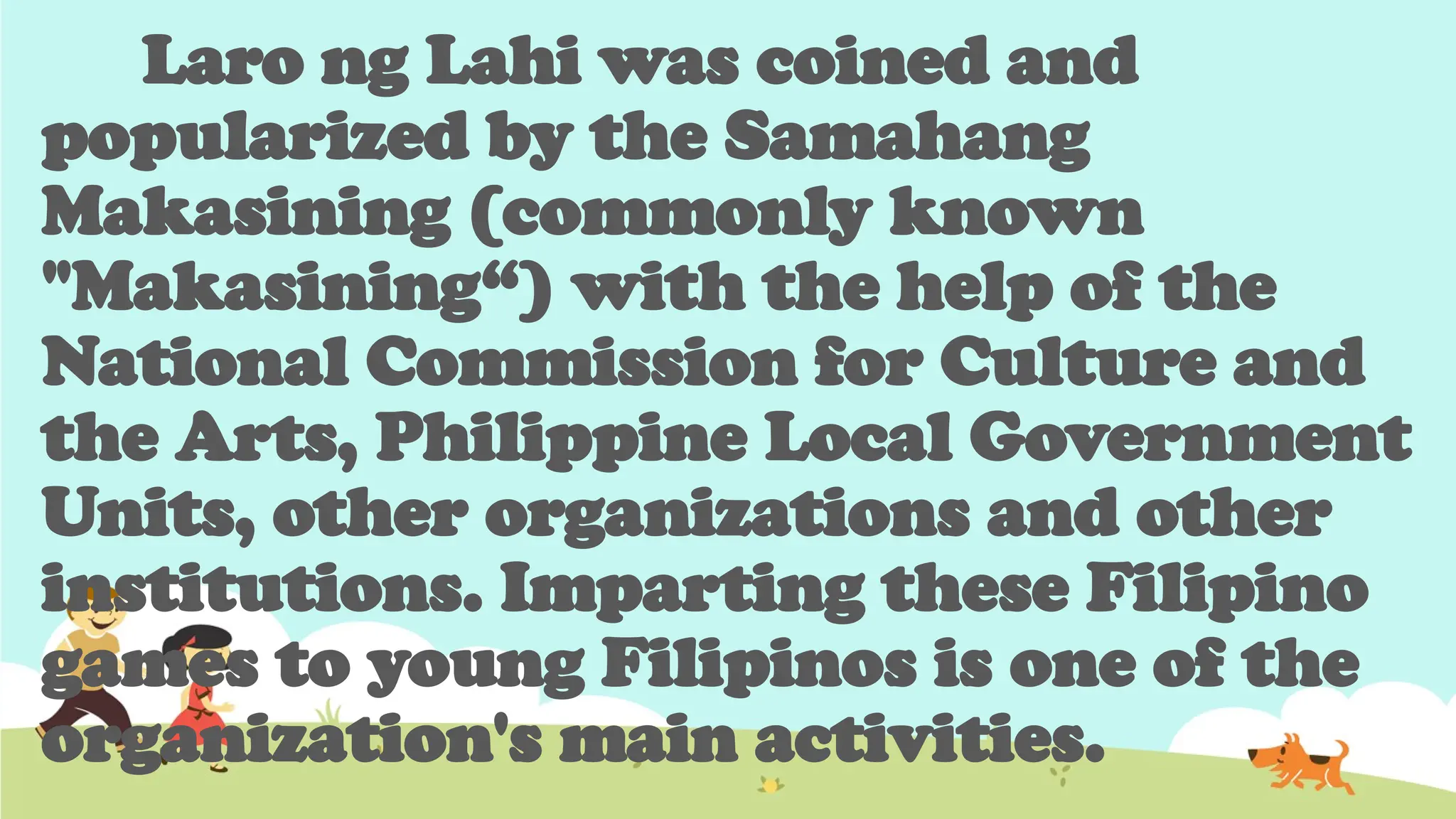 Physical Education Presenting the Laro-ng-Lahi ( Powerpoint Presentaion ...