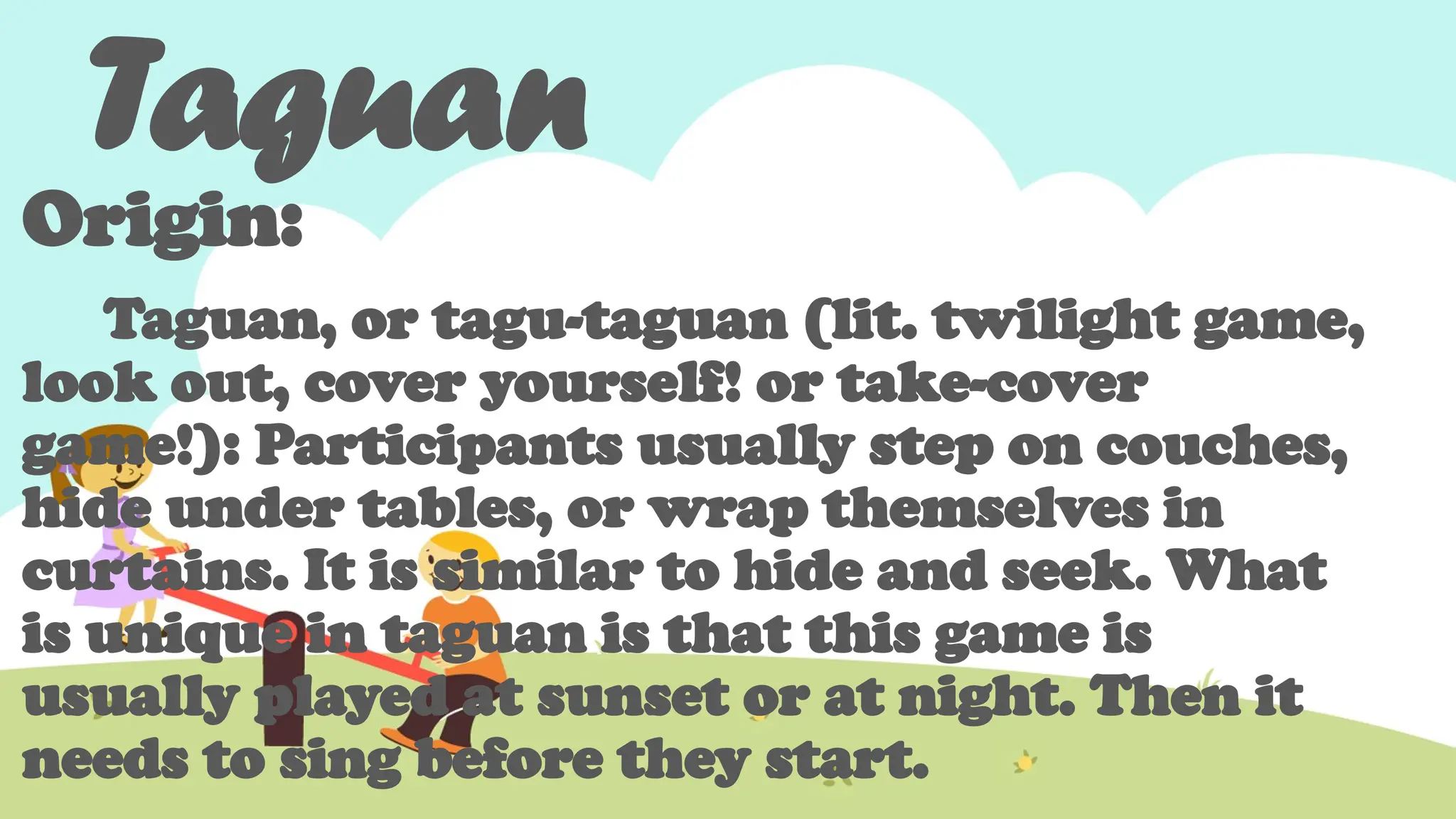 Physical Education Presenting the Laro-ng-Lahi ( Powerpoint Presentaion ...