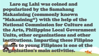 Physical Education Presenting the Laro-ng-Lahi ( Powerpoint Presentaion ...