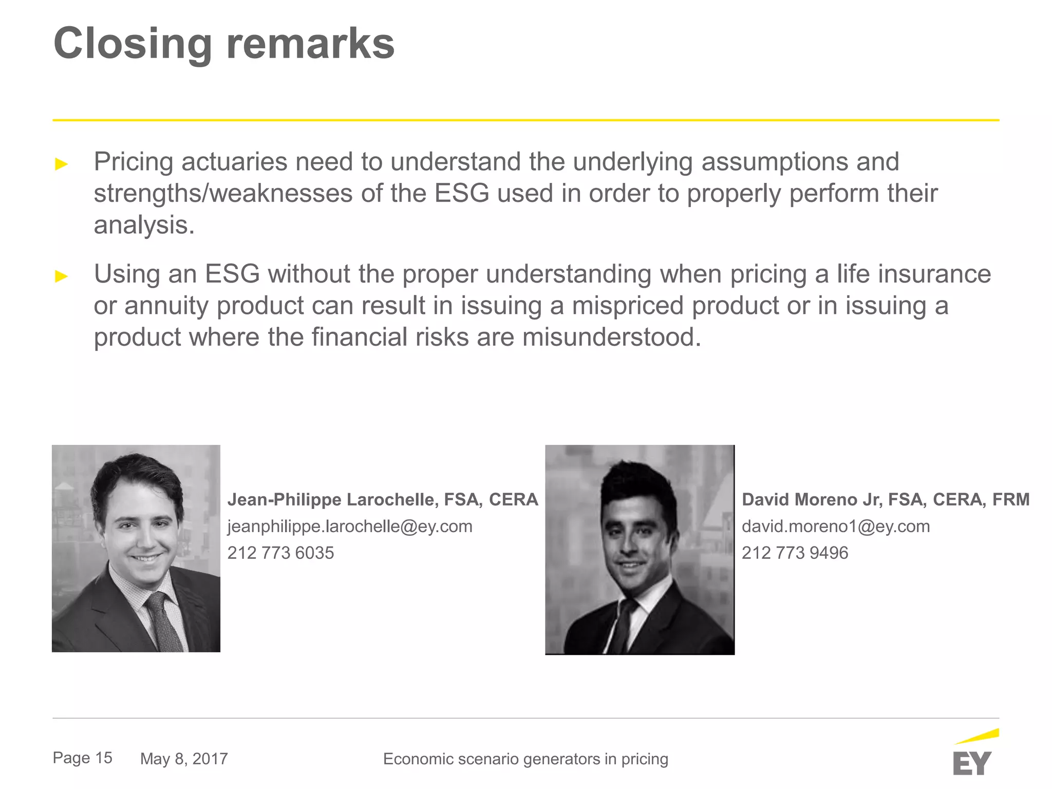 Economic Scenario Generators in Pricing - Larochelle Moreno | PDF