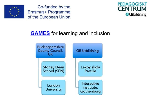 Läromedelsmässan 2016 Erasmus + project GAMES | PPTX
