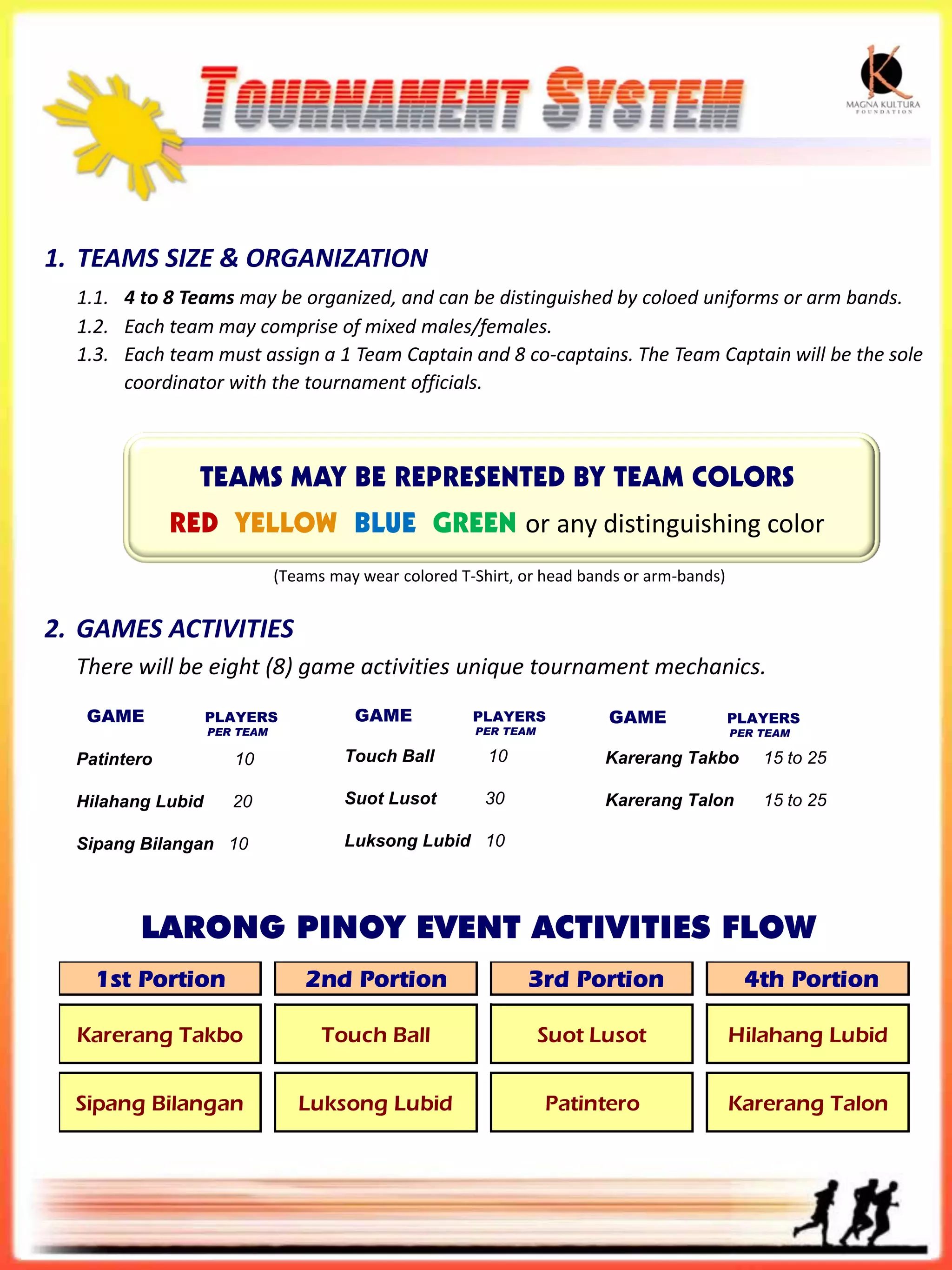 Larong Pinoy Corporate Team Building Sports Fest | PDF