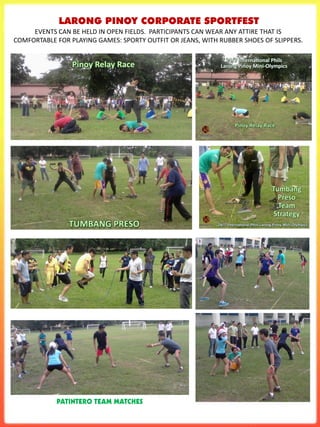 Larong Pinoy Corporate Team Building Sports Fest | PDF