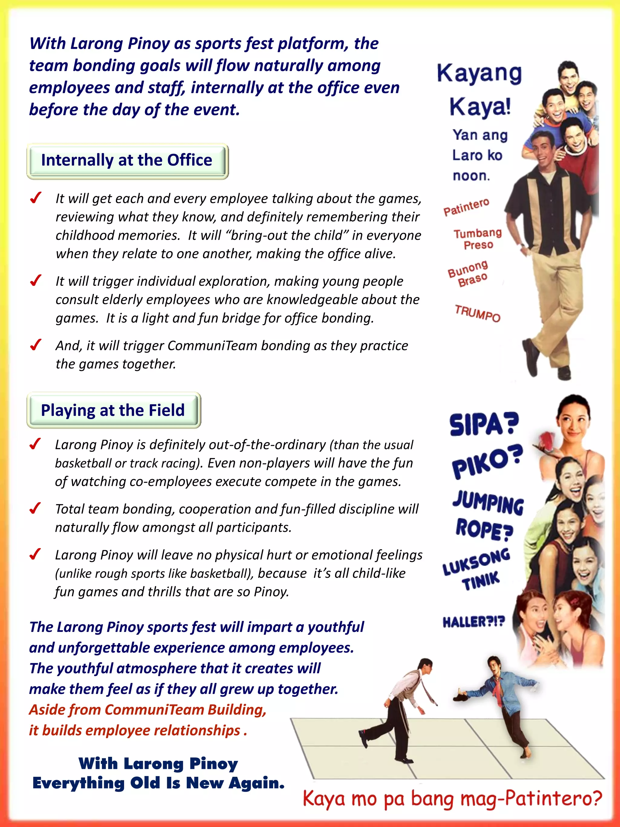 Larong Pinoy Company Sports Fest | PDF