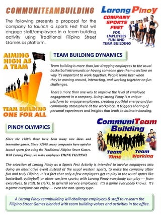 Larong Pinoy Company Sports Fest | PDF