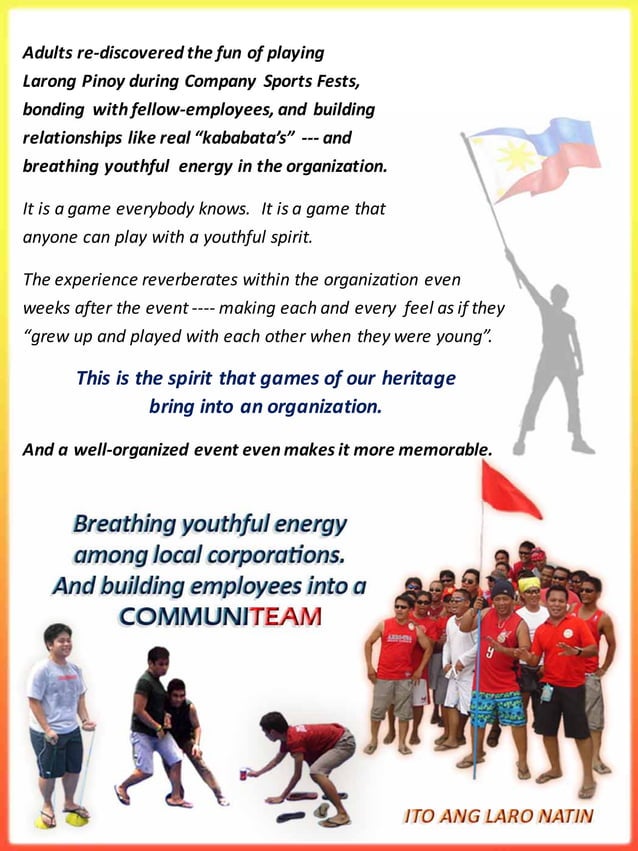 Larong Pinoy Teambuilding Sportsfest by Magna Kultura | PDF