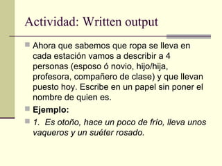 La ropa y las estaciones 4to | PPT