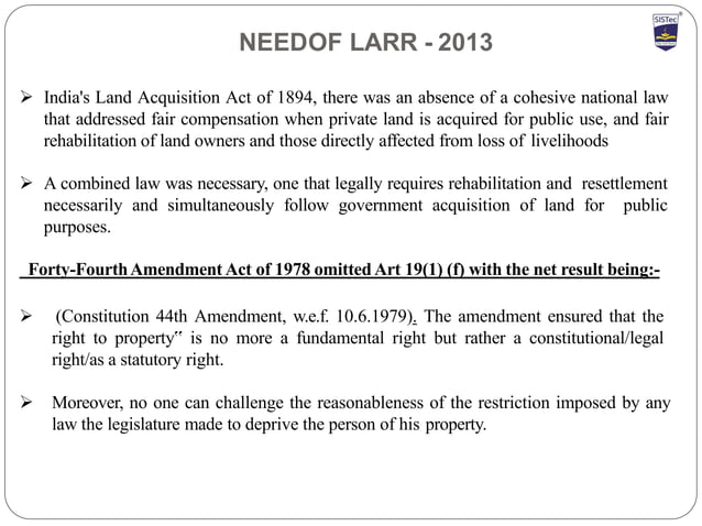LARR act2013--.pptx | Agriculture | Industries