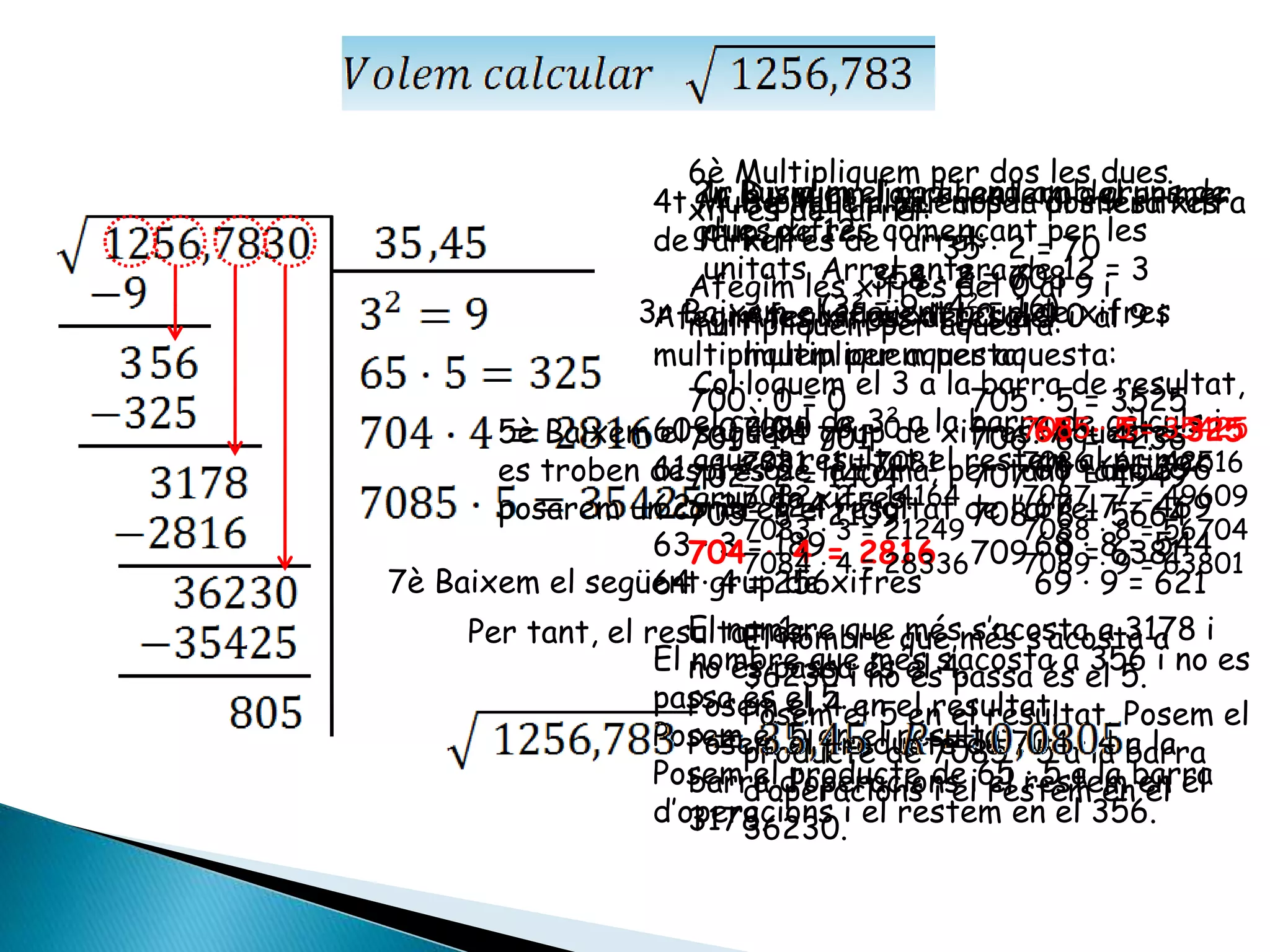 L’arrel quadrada decimal | PPTX