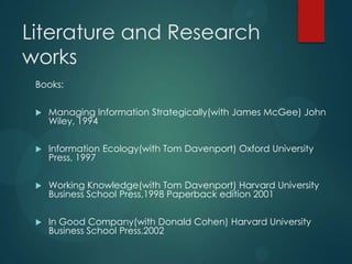 Larry Prusak Knowledge Management contributions by Amitesh Singh Yadav ...