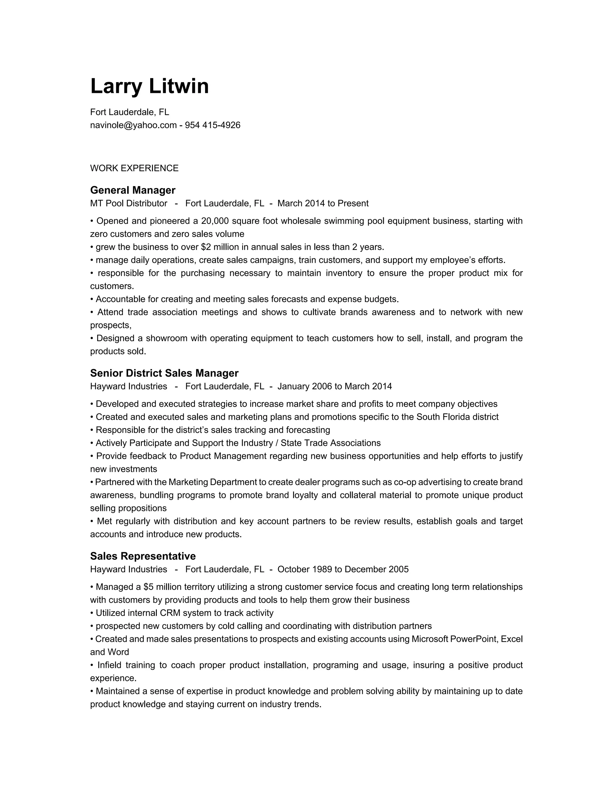Larry litwin resume | PDF