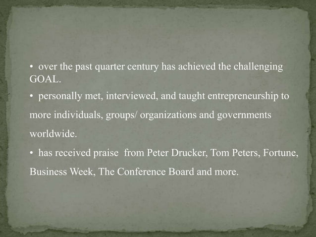 Larry farrell in entrepreneurship Special Report | PPT