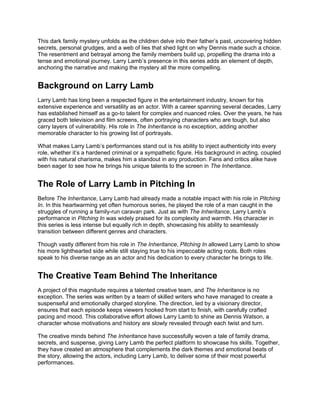 Larry Lamb Stuns Viewers with His Role in Channel 5's 'The Inheritance ...