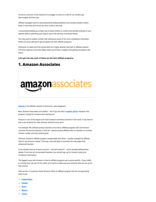 THE 9 BEST AFFILIATE MARKETING PROGRAMS FOR BEGINNERS | PDF