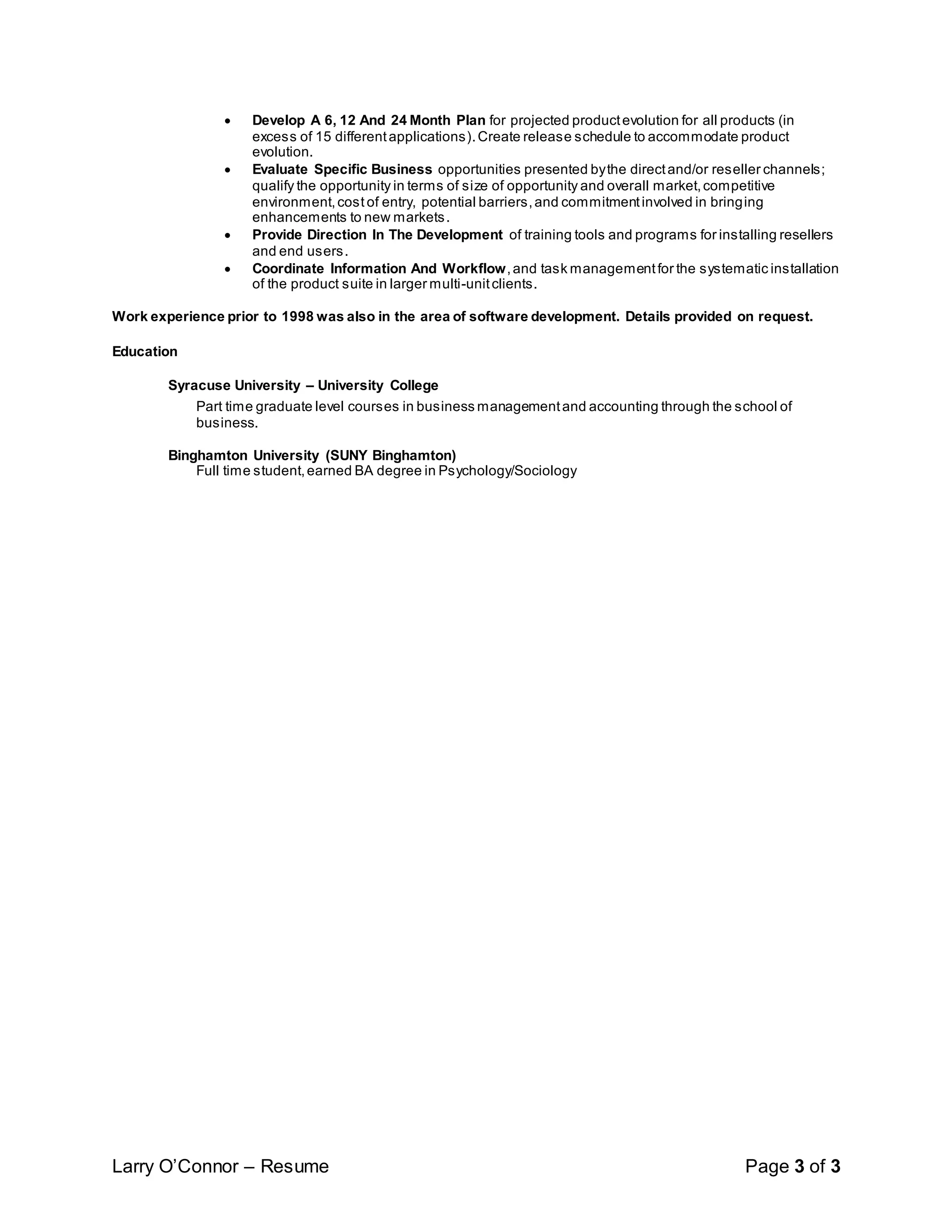 Larry OConnor resume | DOCX
