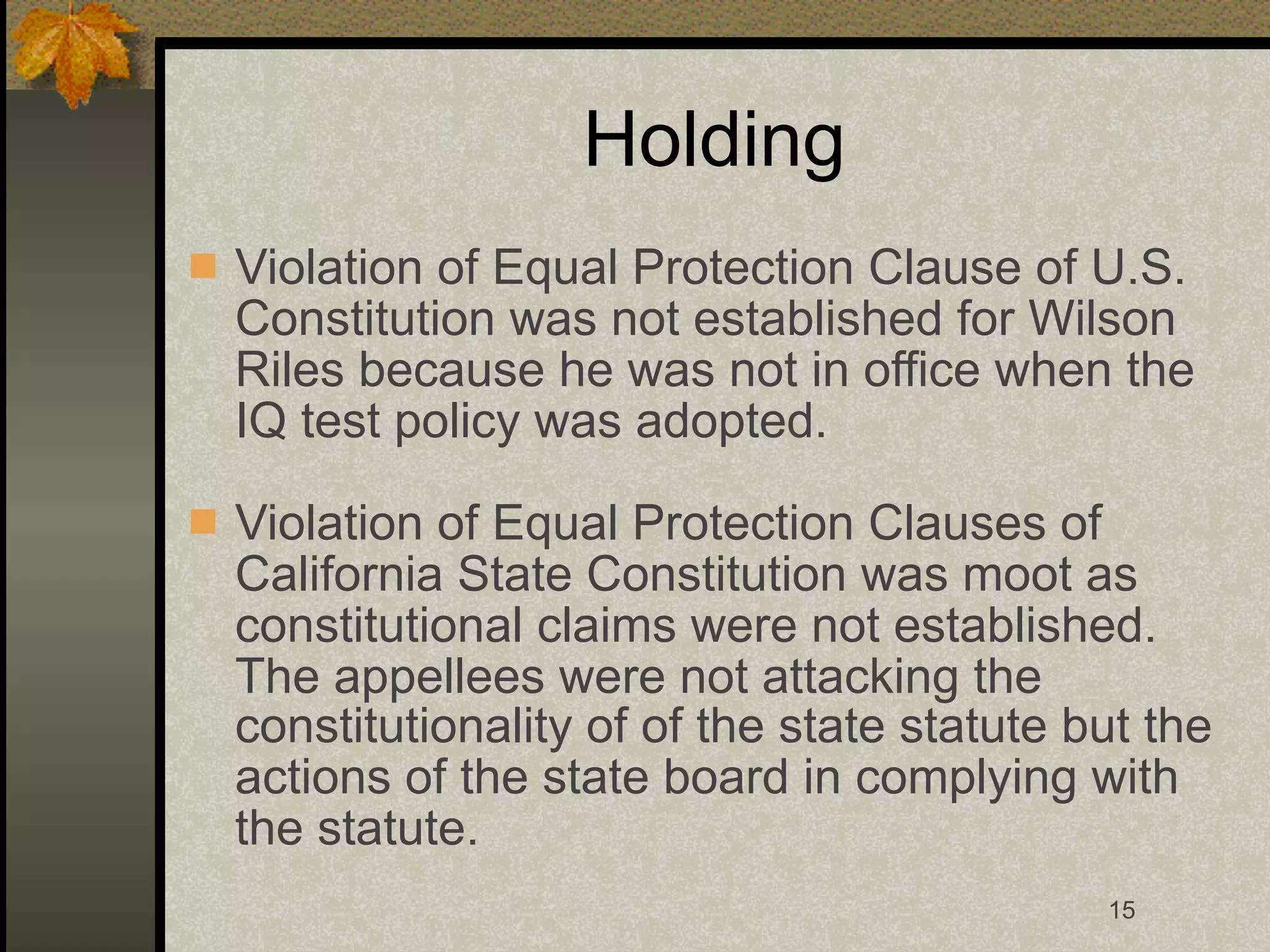 Larry p. v. riles 1979 | KEY