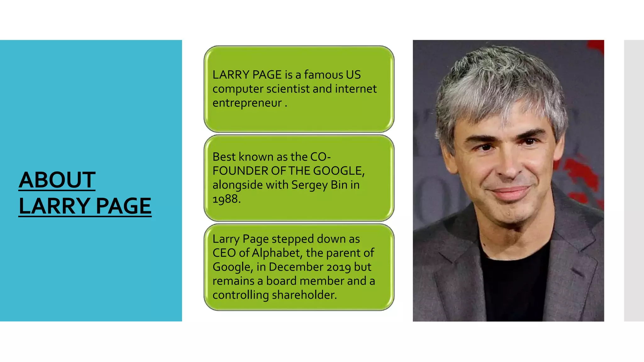 Presentation on Larry page ( CO-FOUNDER OF GOOGLE) | PPTX