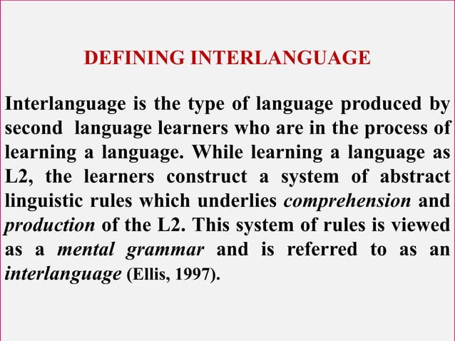 Larry selinker's interlanguage | PPT