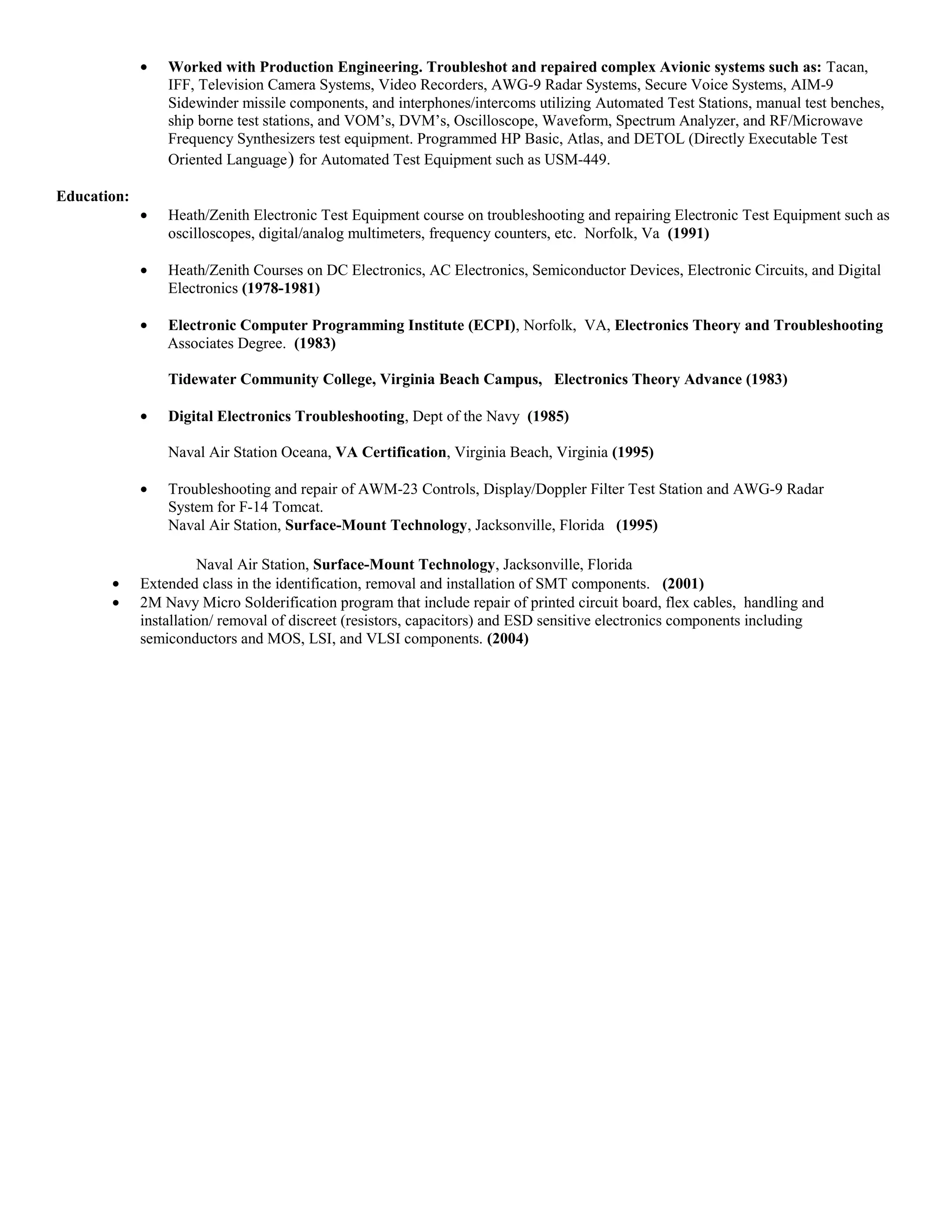 Larry skaggs electronics resume 2017 v2 | PDF