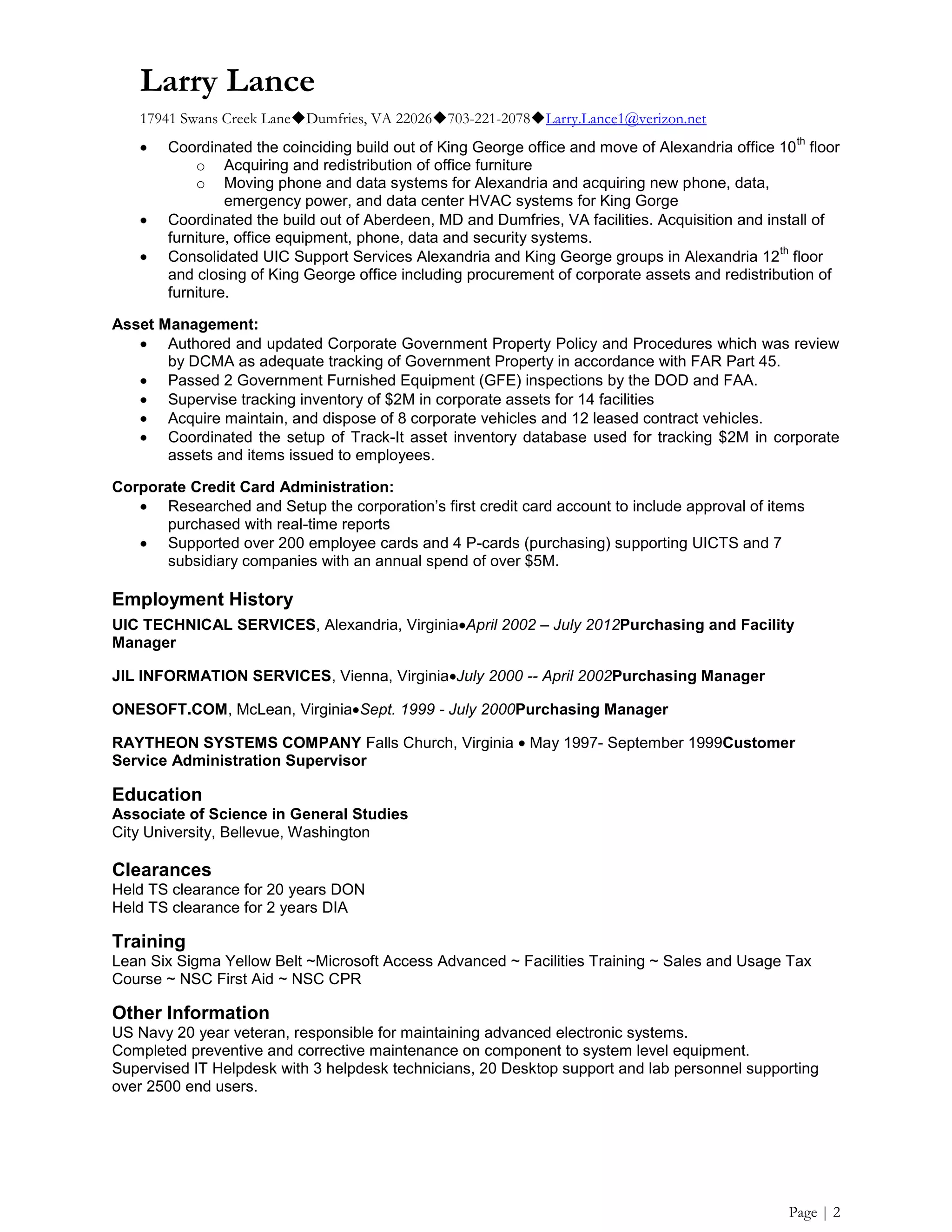 Larry's resume | DOCX