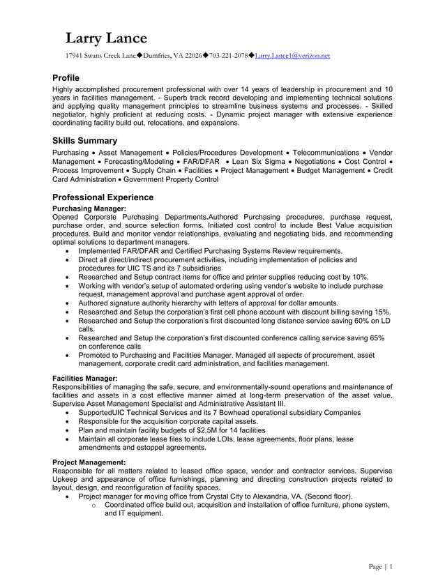 Larry's resume | DOCX