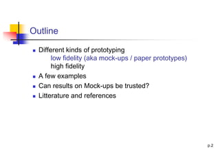 Mock-ups in design af Lars Bo Larsen, AAU | PPT