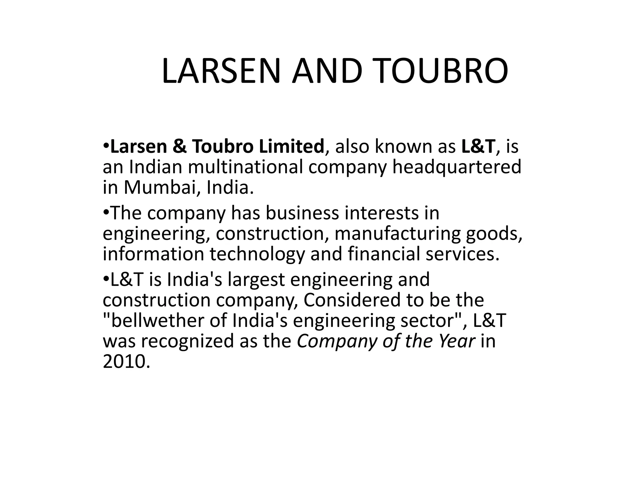Larsen and toubro | PPTX