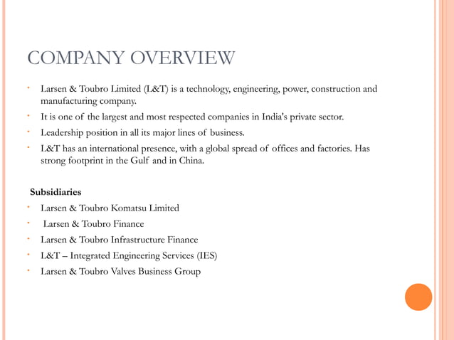 Larsen & toubro_pres | PPT