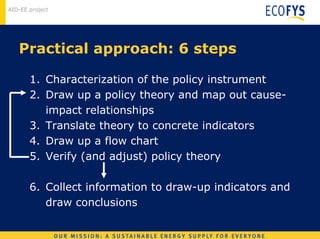 From theory based policy evaluation to smart policy design: lessons ...