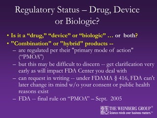 FDA Regulatory Considerations for the Biomedical Start-up | PDF