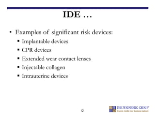 Overview of FDA Regulation of Devices & Diagnostics | PPT