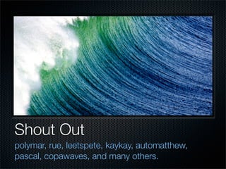 LA RubyConf 2009 Waves And Resource-Oriented Architecture | PPT