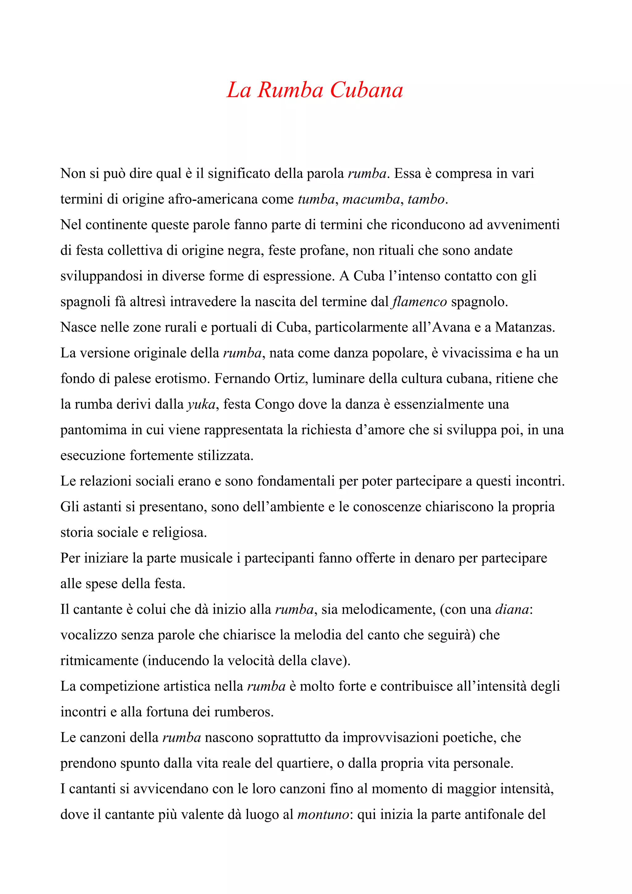 La rumba cubana | DOC