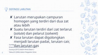 Pengertian Larutan dalam kehidupan sehari-hari | PPT