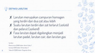 Larutan - Kimia Dasar | PPTX