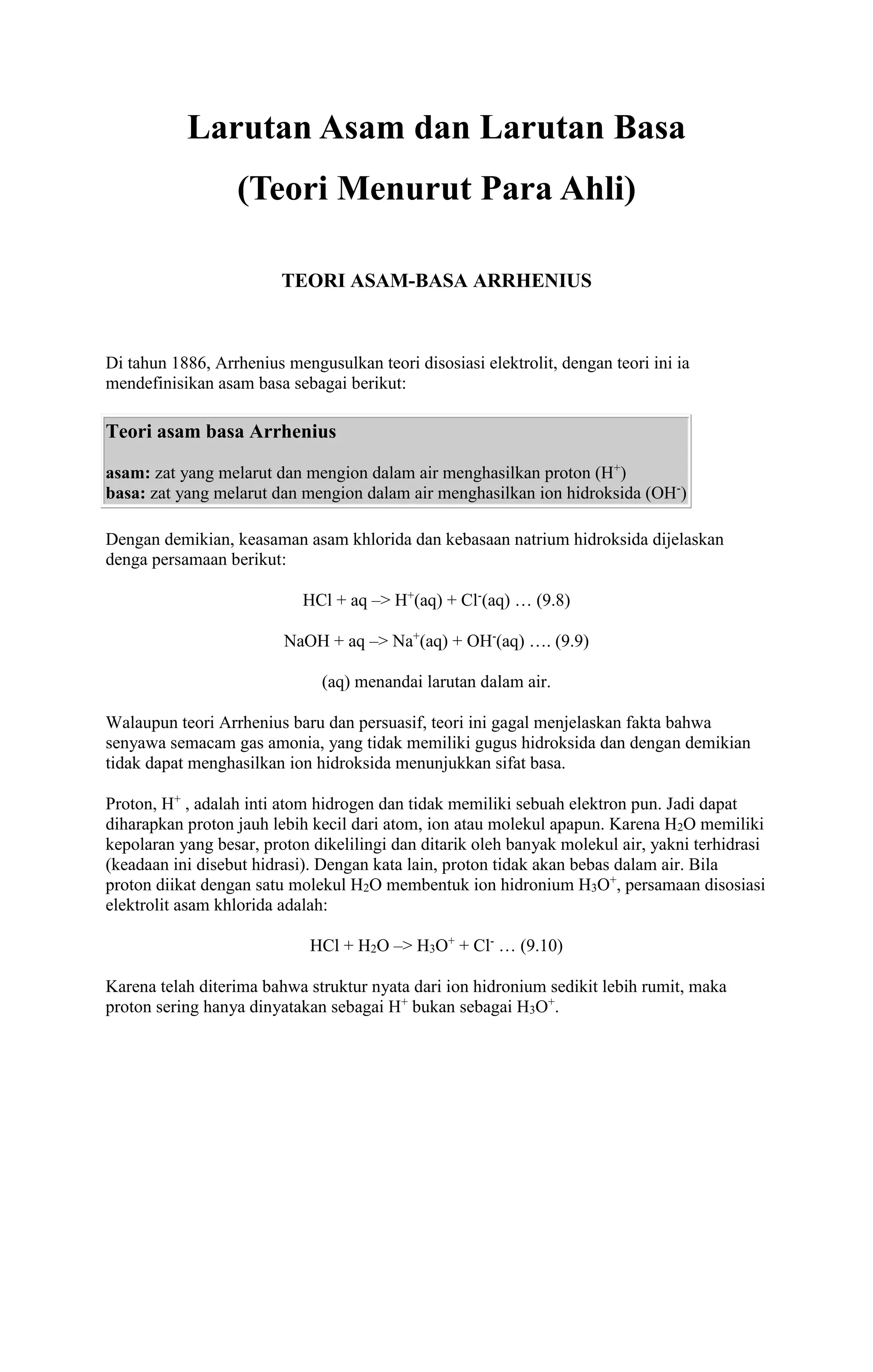 Larutan asam dan larutan basa | DOCX