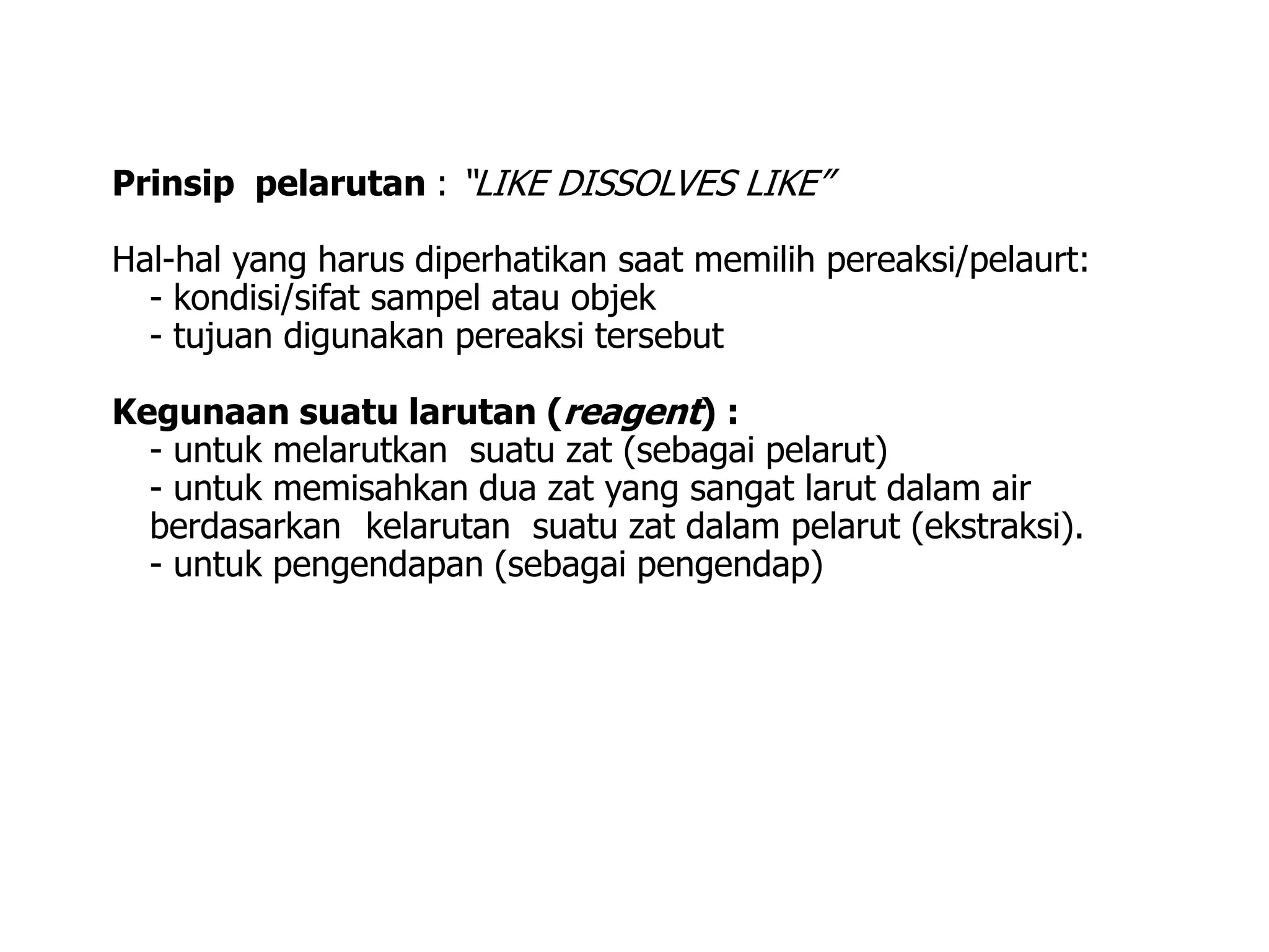 Larutan dan teknik pelarutan sampel revisi copy | PPTX