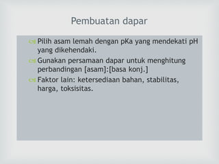 Larutan Dapar Farmasi Fisika 2020 | PPTX
