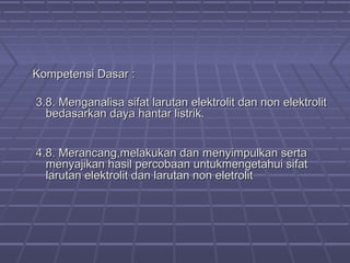 LARUTAN ELEKTROLIT (kelas X) | PPT