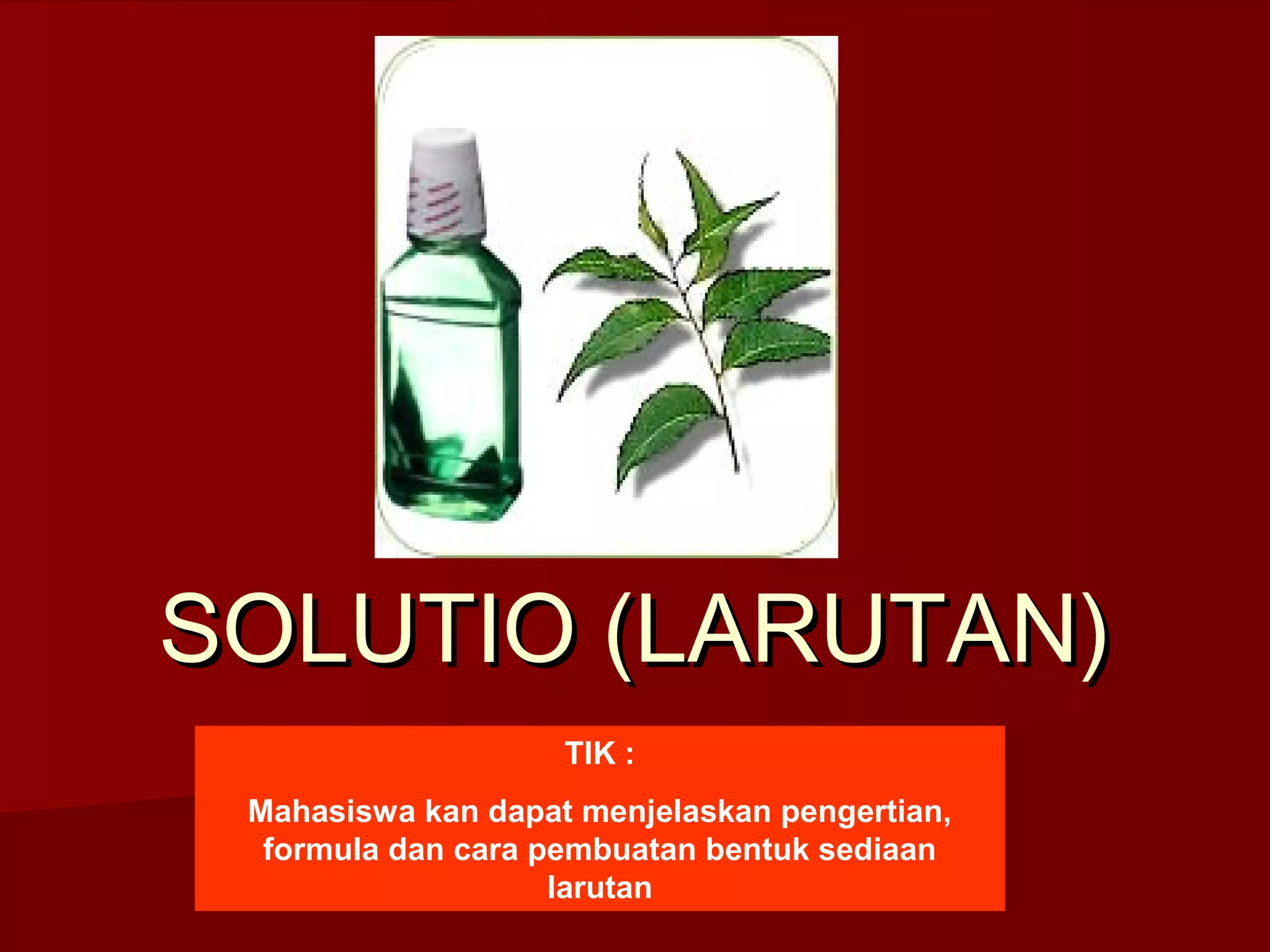 Larutan ( solution ) | PPT