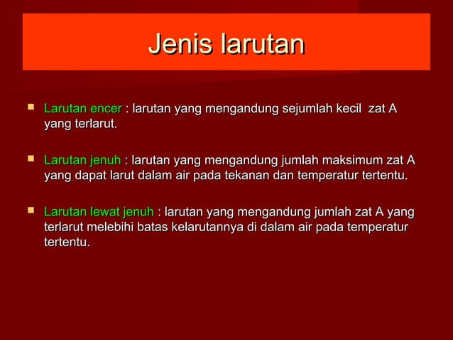 Larutan ( solution ) | PPT