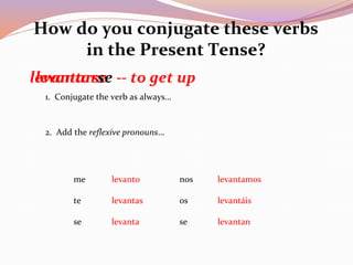 La rutina diaria verbos reflexivos | PPT