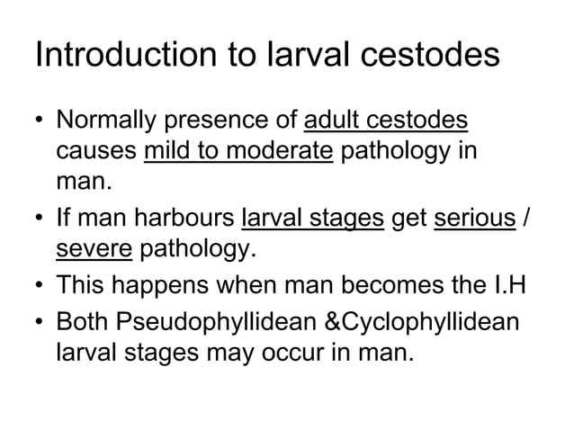 Larval cestodes who cause diseases to humans | PPT