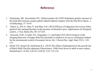 Larvivorous fish and their role in human Welfare.pptx