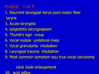 Laryngeal Disorders | PPT
