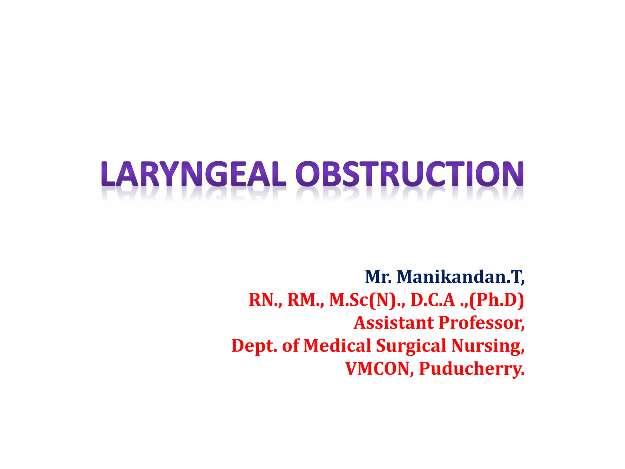 Laryngeal obstruction | PPTX